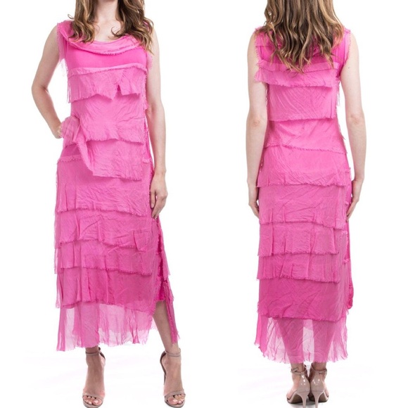 Gigi Moda | Dresses | Gigi Moda Italy Siena Silk Layered Grunge Tiered ...